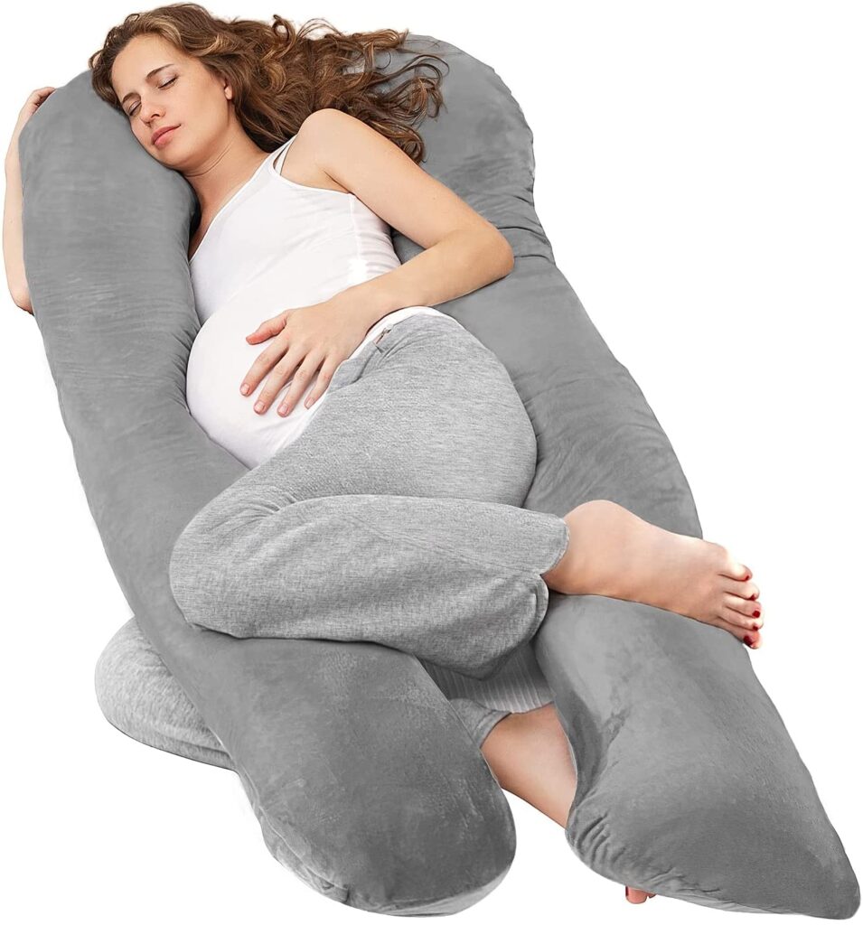 Almohada de embarazo para dormir en forma de U, con funda lavable por ...